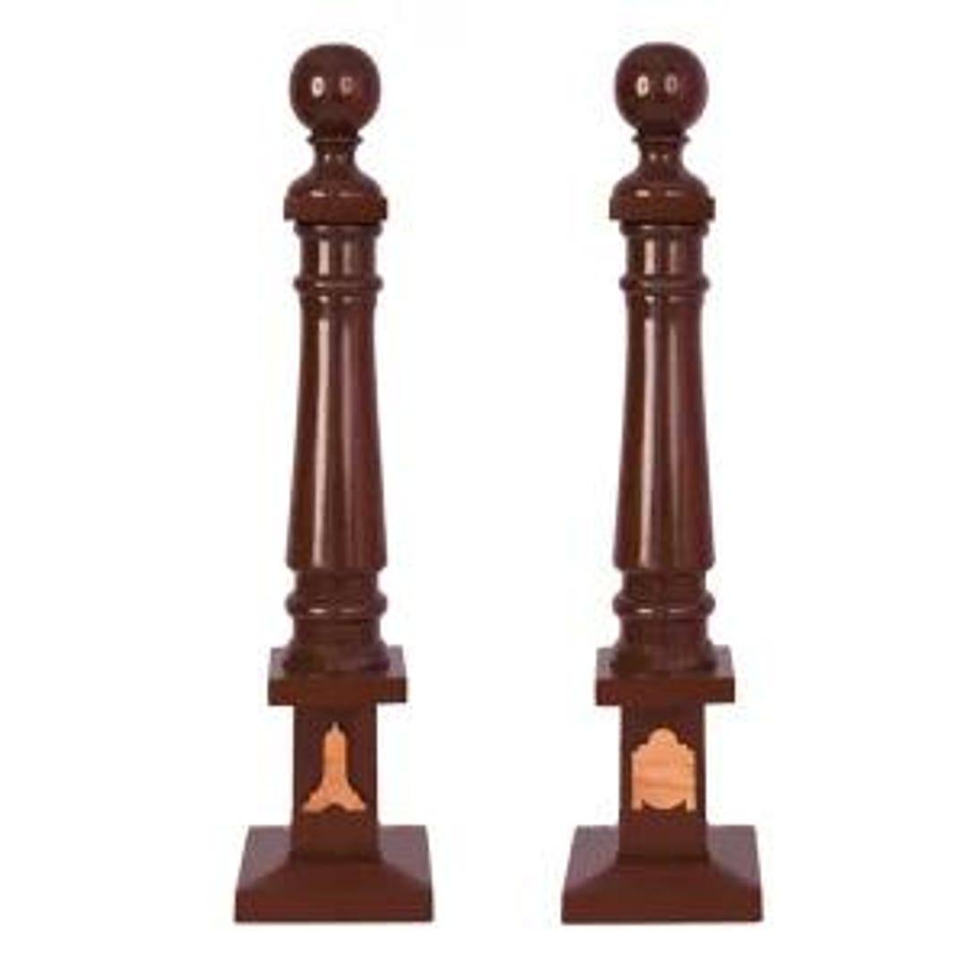 Masonic Wooden Columns – Gold-plated Senior & Junior Warden Emblem Set ...
