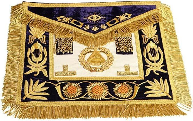 Masonic Deputy Grand Master Regalia Set – Lambskin Apron, Chain Collar ...