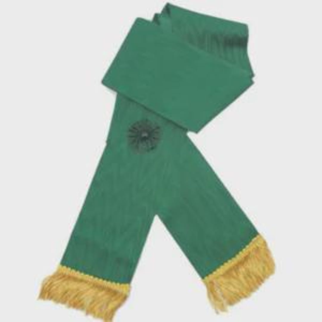 Knight of the Sword Masonic Sash – Green Moire With Gold Fringe (knight ...