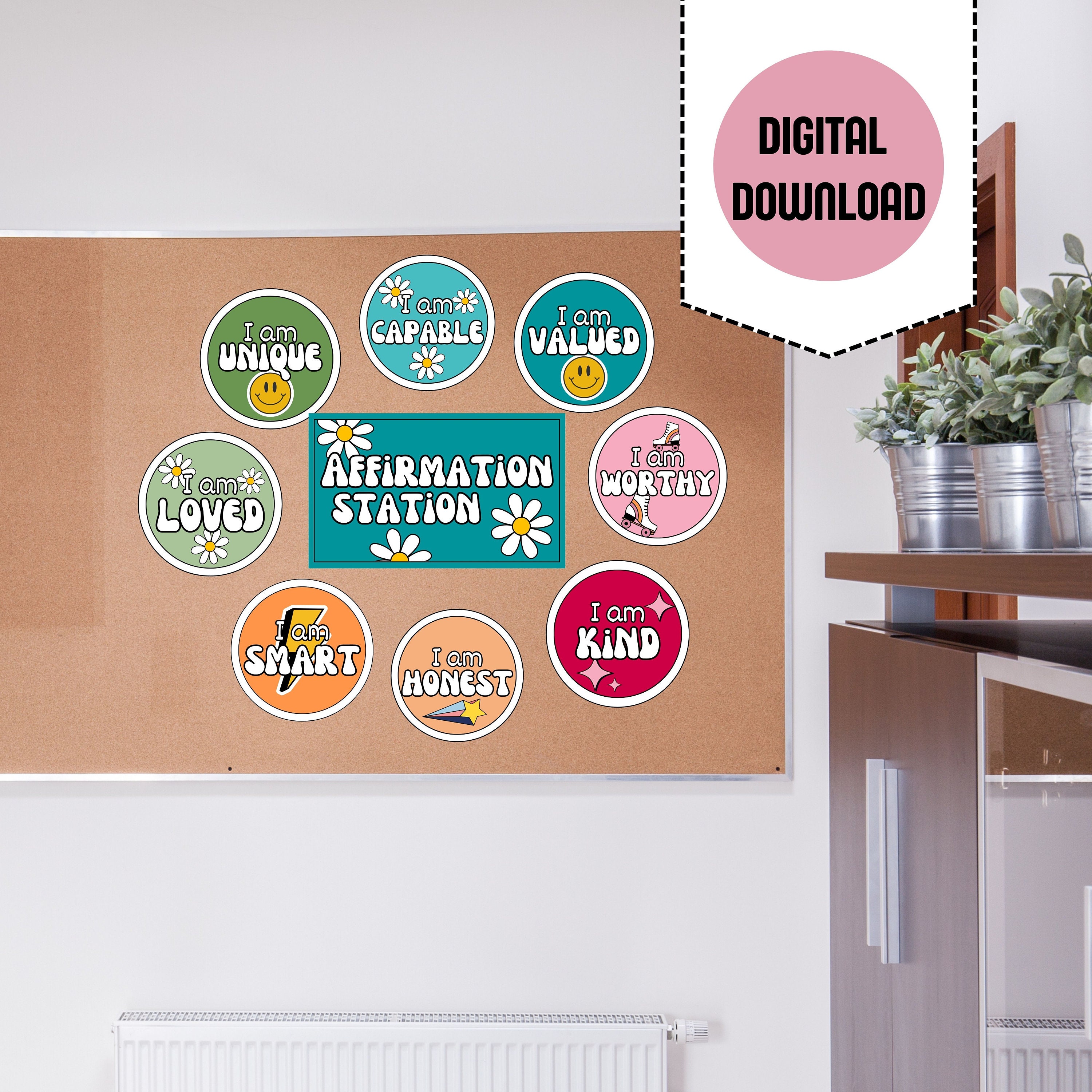 Retro Affirmation Station Signs, Positive Affirmation Posters ...