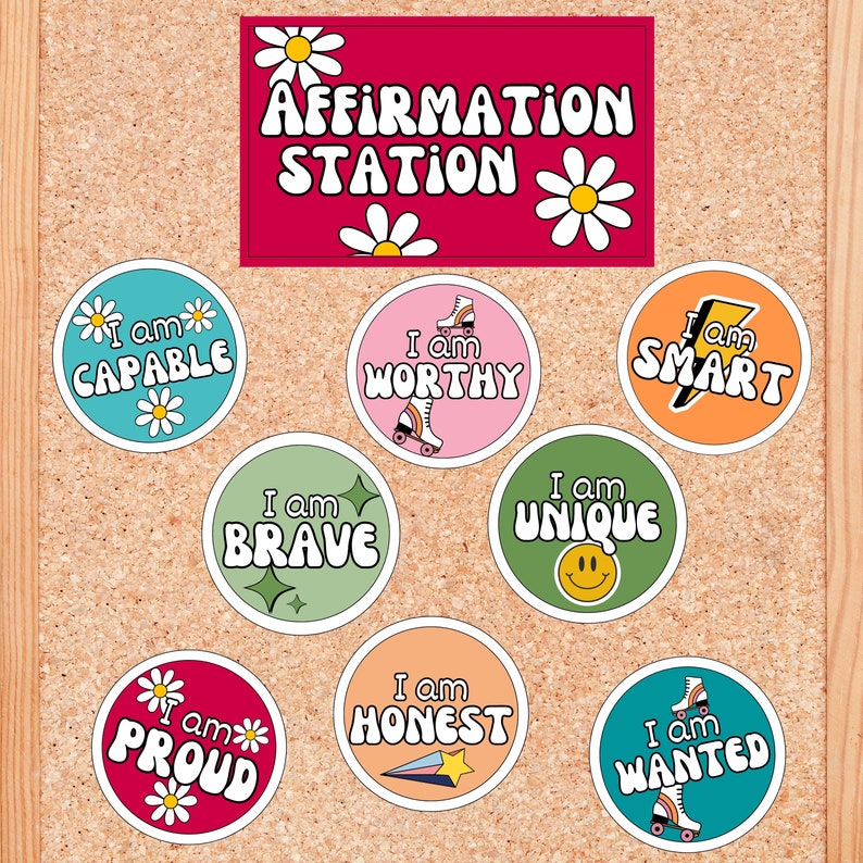 Retro Affirmation Station Signs, Positive Affirmation Posters ...