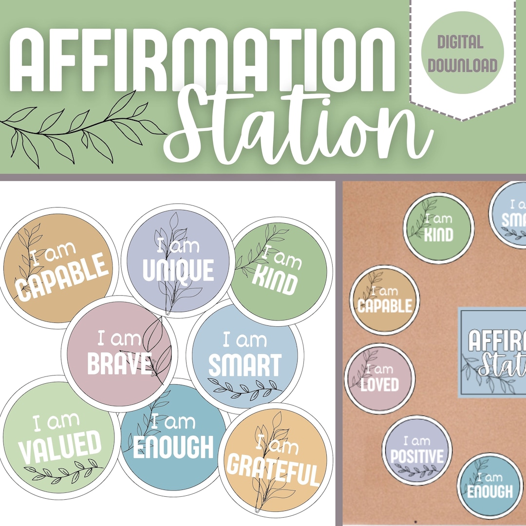 Affirmation Station Signs, Positive Affirmation Posters, Elementary ...