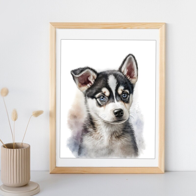 Husky Watercolor Painting - Etsy