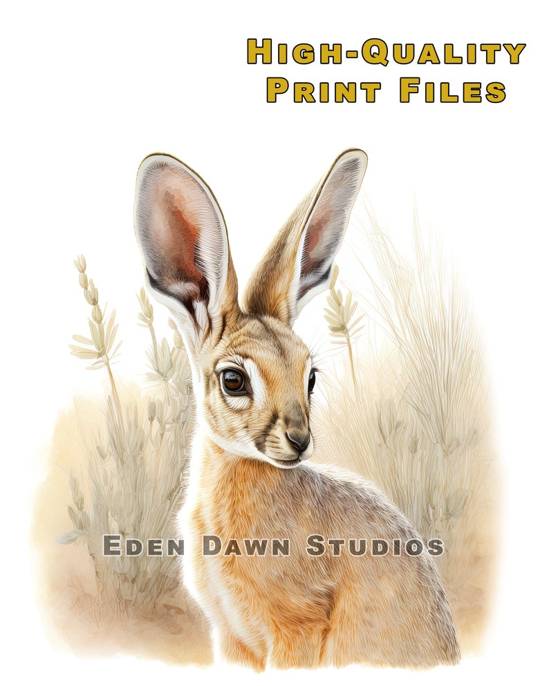 Jackrabbit Nursery Printable | Cute Watercolor Painting for Kids Room ...