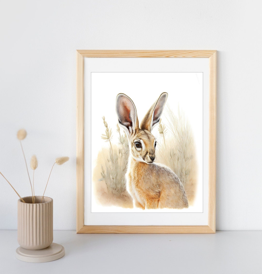 Jackrabbit Nursery Printable | Cute Watercolor Painting for Kids Room ...