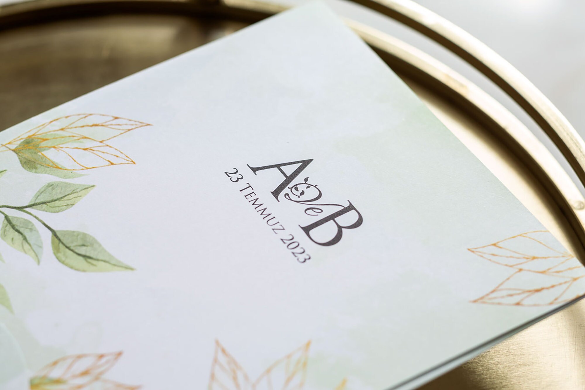 Wedding Invitation, Cut Edge Invitation Set,green Floral Invitation ...