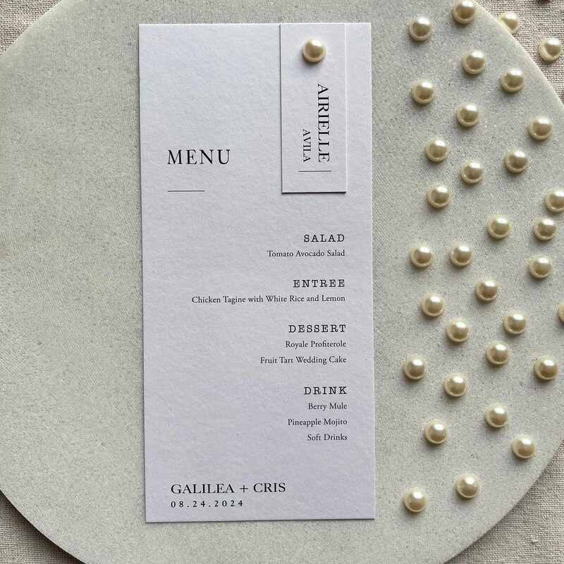 Simple Wedding Menu - Etsy