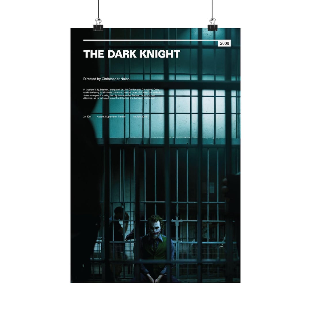 The Dark Knight Cinematic Movie Poster - Etsy