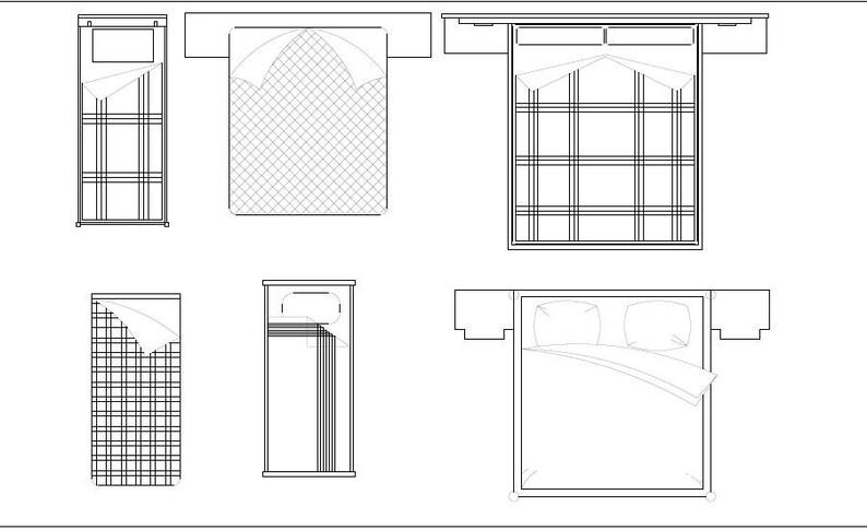 2D Drawings of Bedroom Refurbishment, Autocad 2D DWG File, Ready Block ...