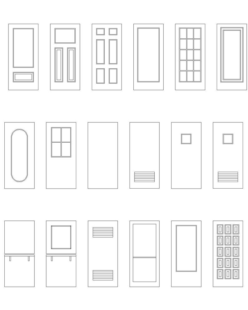 2D Drawing of Door, 132 Pieces of Details Autocad 2D DWG File, Ready ...