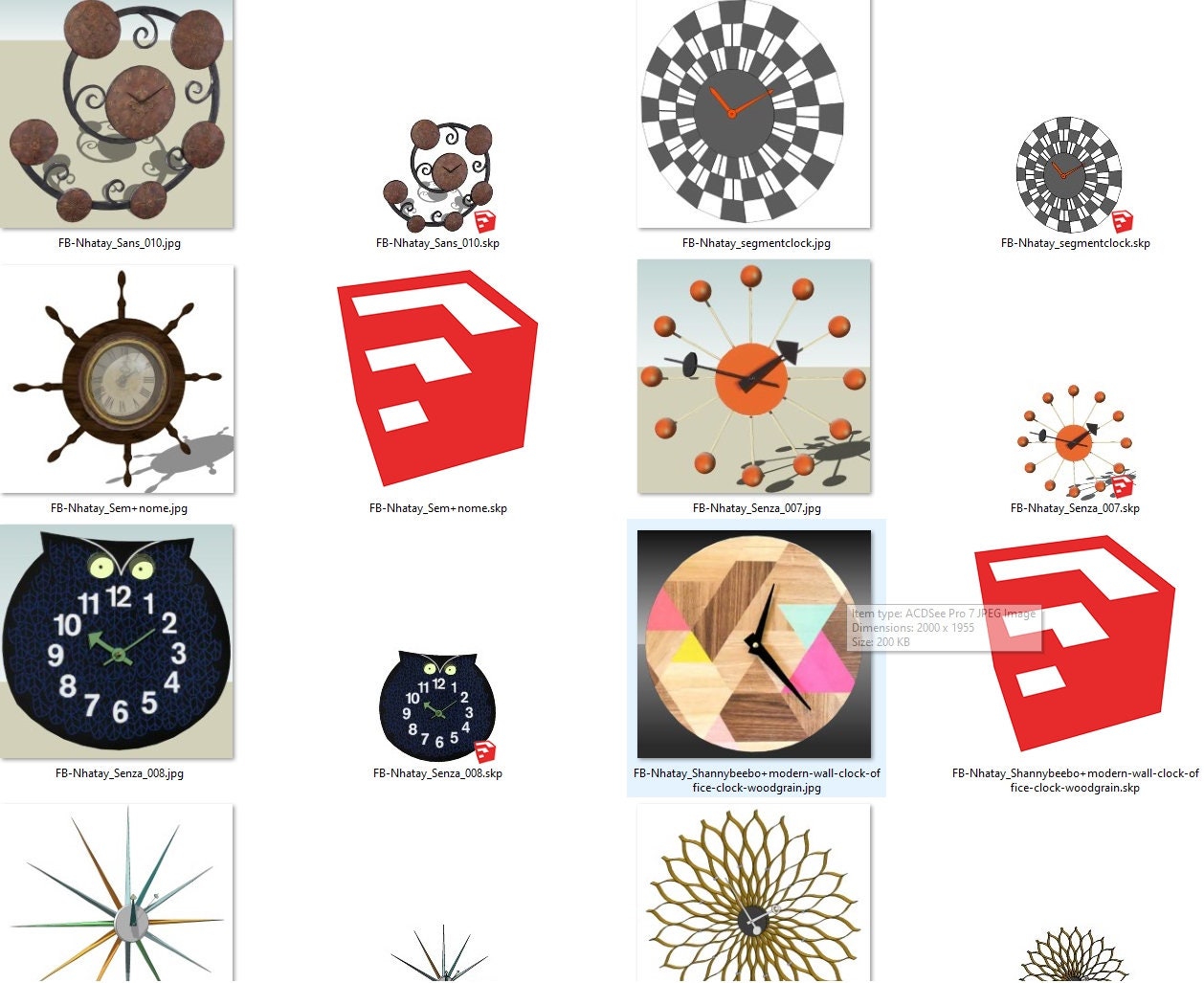 57 Pieces Clock Sketchup 3D Model Interior Design,sketchup Files - Etsy