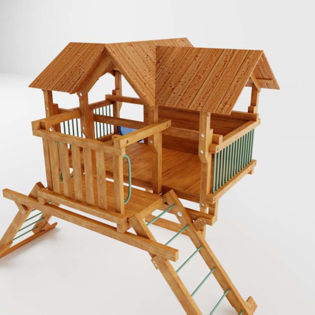 Wooden Swing Set 3D Model, Stl-autocad FBX File, 3D Drawing, Autocad 3D ...