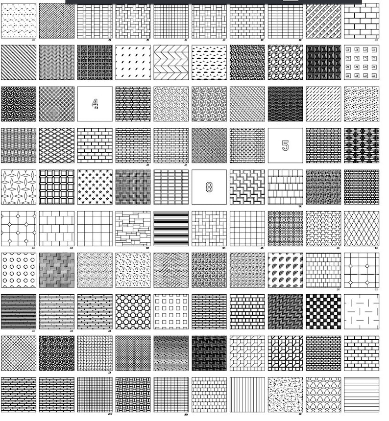 270+ Autocad Hatch Patterns,270 Piece of Details Autocad 2D DWG File ...