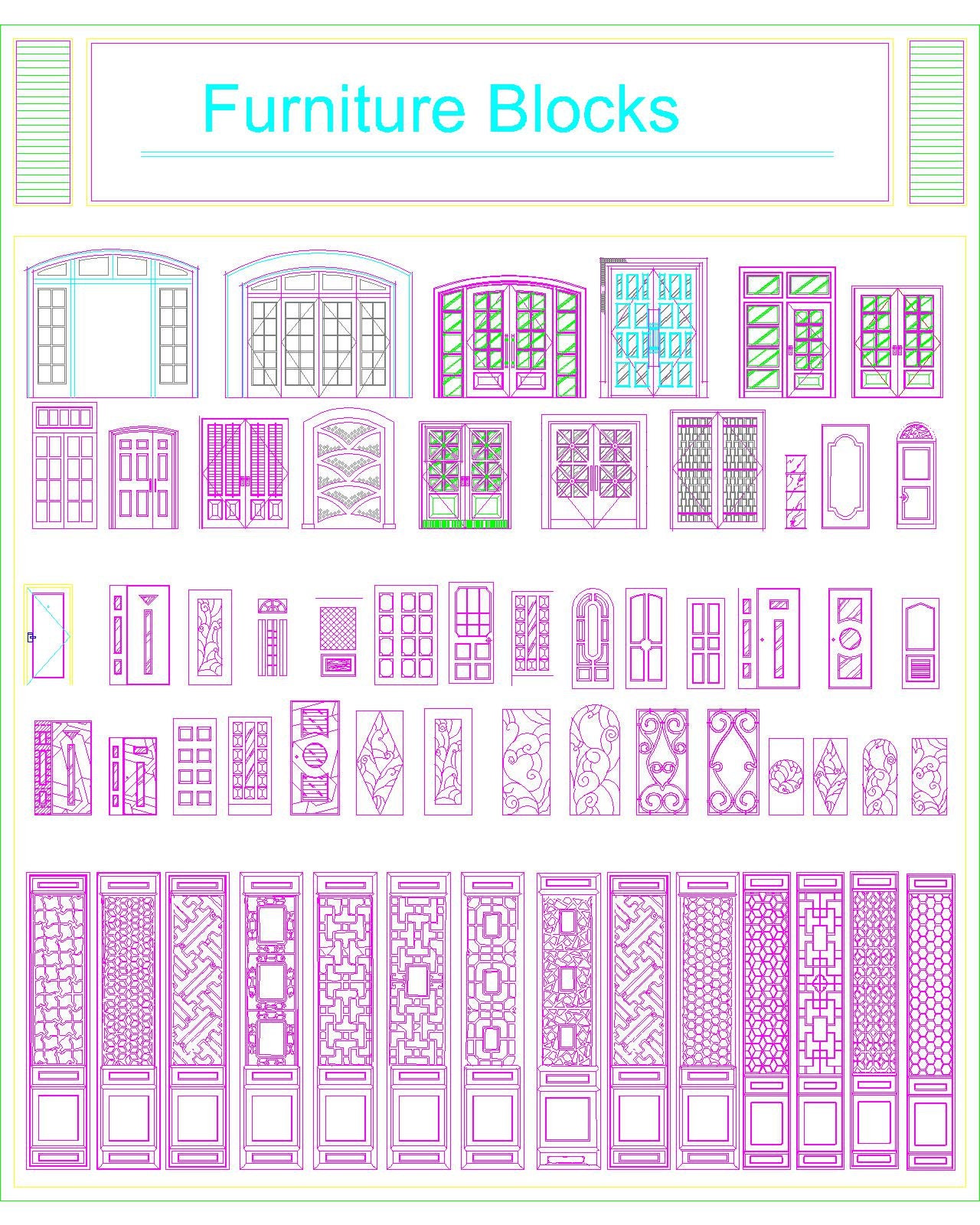 Autocad 2D DWG DXF PDF Furniture Blocks, Bedrooms, Kitchens and ...