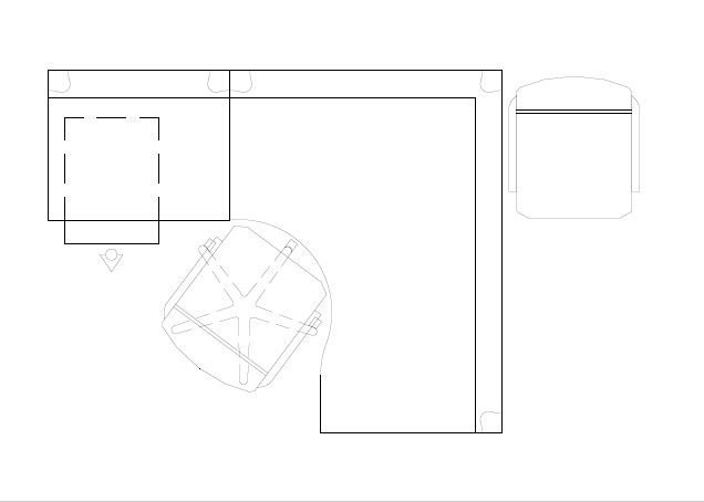 2D Drawings of Office Desk, Computer, Office Materials, Office ...