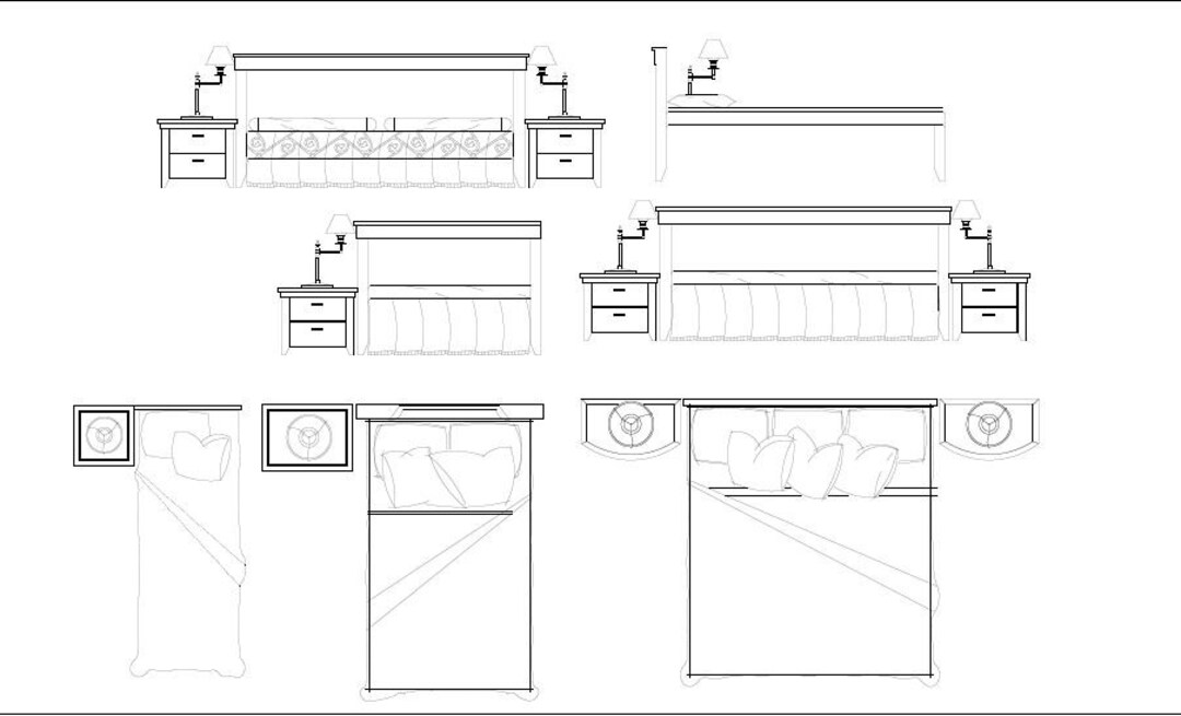 2D Drawings of Bedroom Refurbishment, Autocad 2D DWG File, Ready Block ...