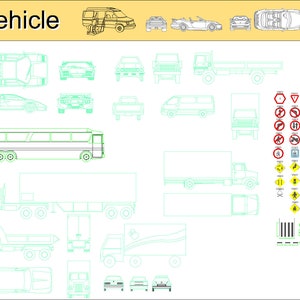 Autocad 2D DWG DXF PDF Car,biycle,bus,construction Equipment,truck ...