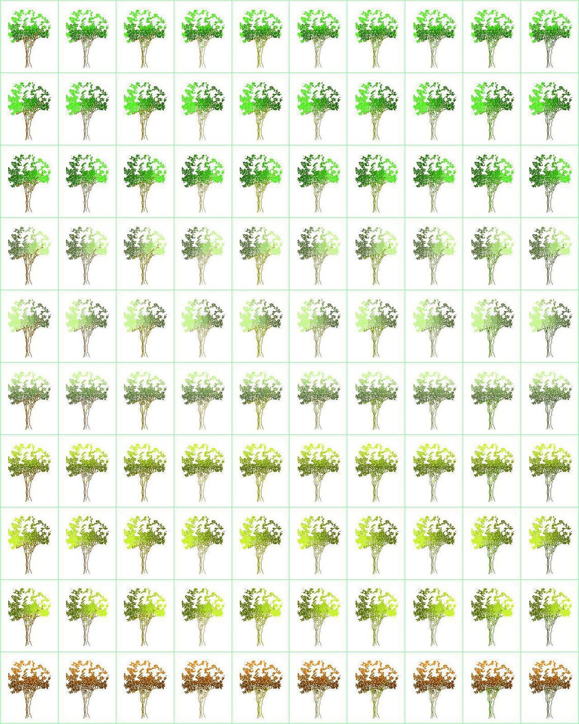 2D Drawings of Trees, 2D DWG File, Ready Block for Autocad, 5 Pieces of ...