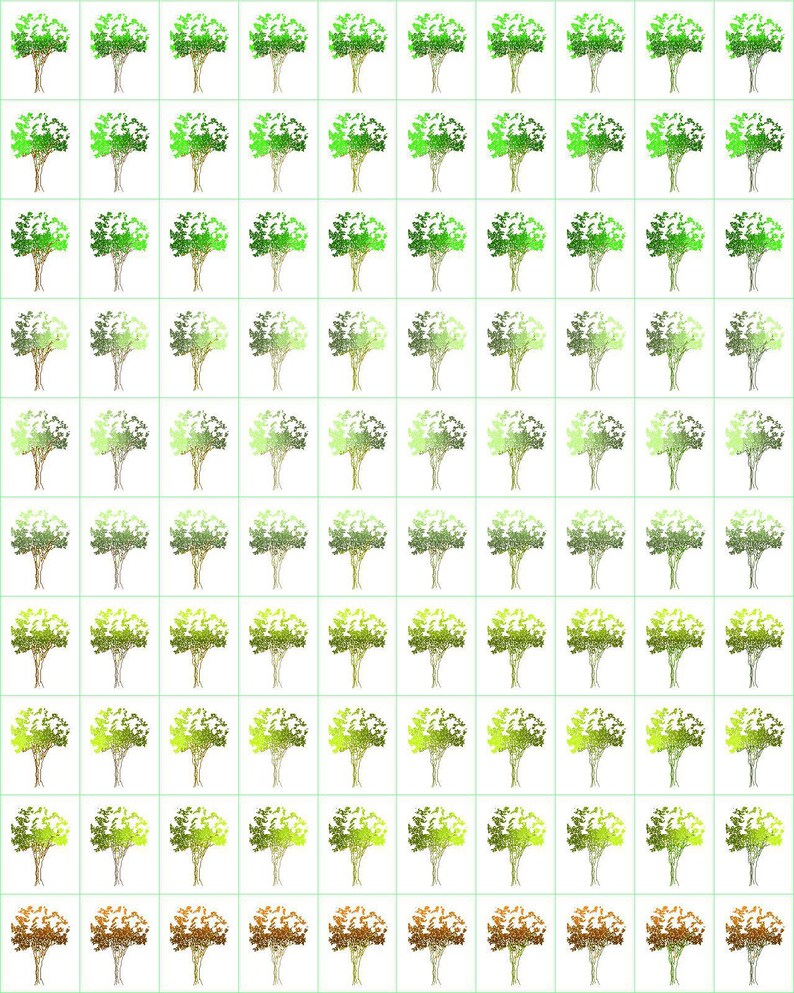 2D Drawings of Trees, 2D DWG File, Ready Block for Autocad, 5 Pieces of ...