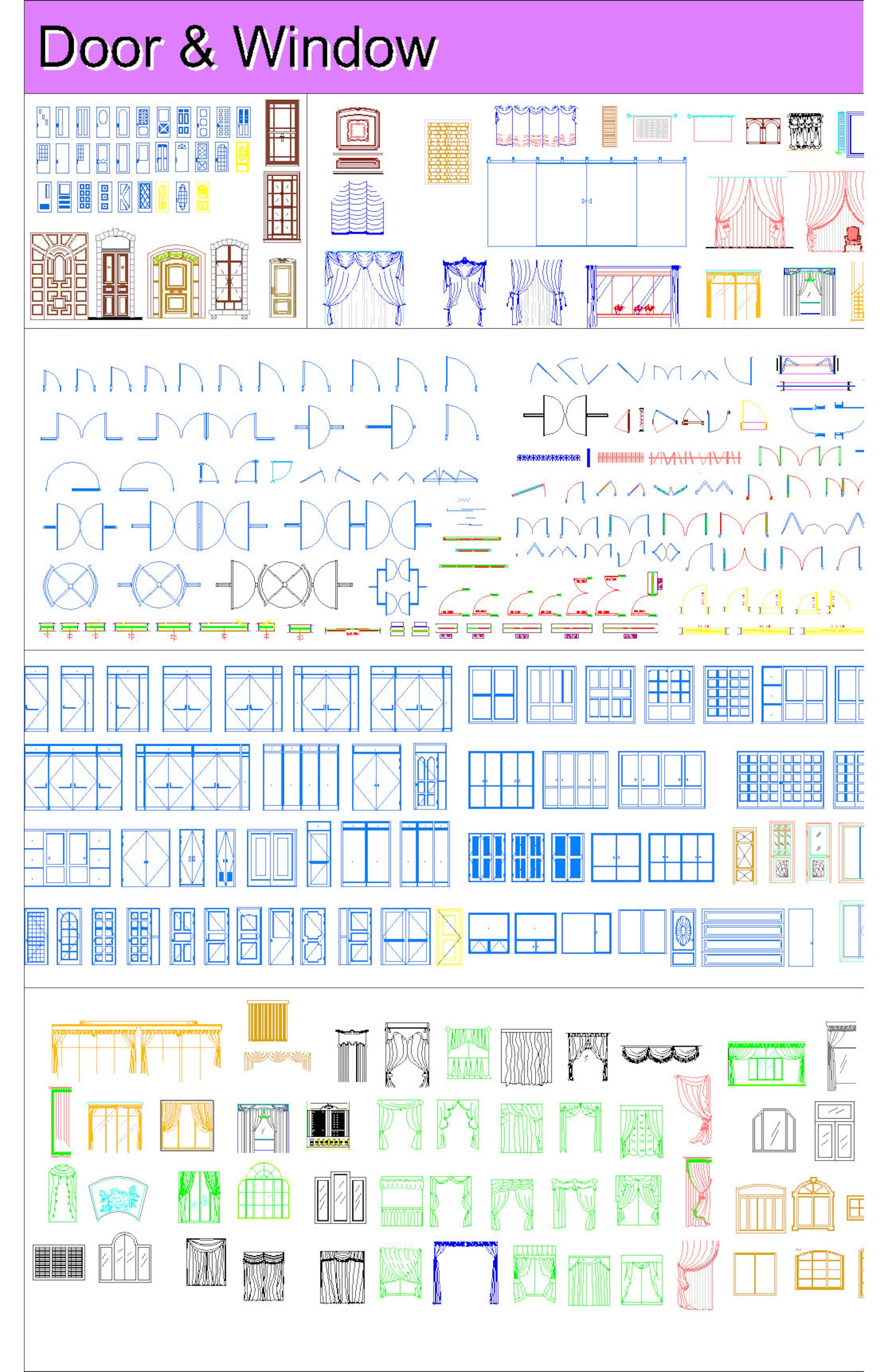 3000+ Autocad 2D DWG Trees,plants,vehicle,furniture,baths,door,window ...