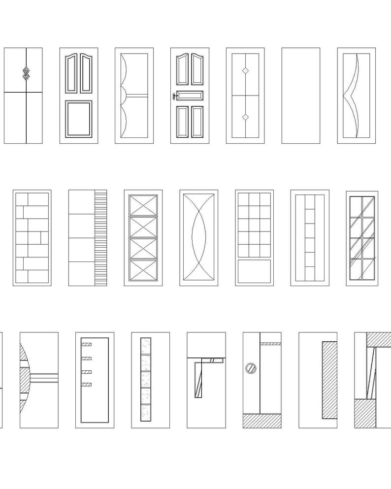 2D Drawing of Door, 132 Pieces of Details Autocad 2D DWG File, Ready ...