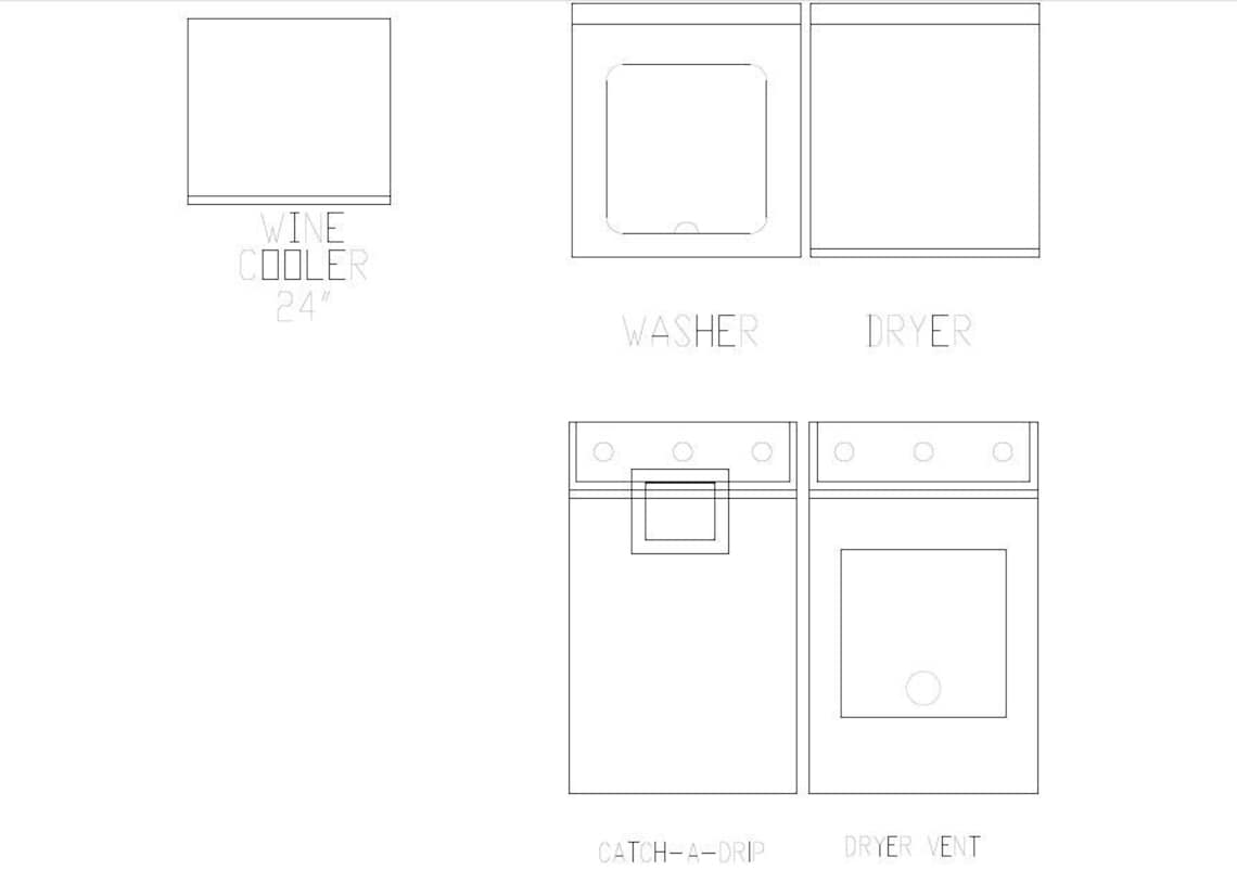 2D Drawing of Kitchen Cabinets, Kitchenware and White Goods, 257 Pieces ...