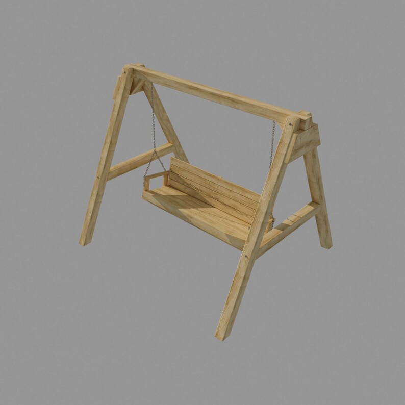 Wooden Garden Swing Chair 3D Model, DWG DXF PDF File, 2d Drawing ...