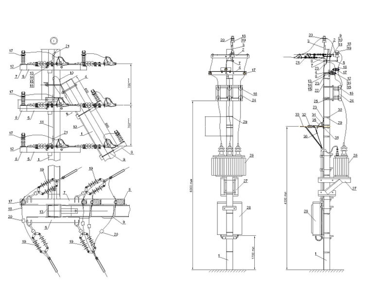 Autocad 2D DWG DXF PDF Blocks and Details of Energy Transmission Lines ...