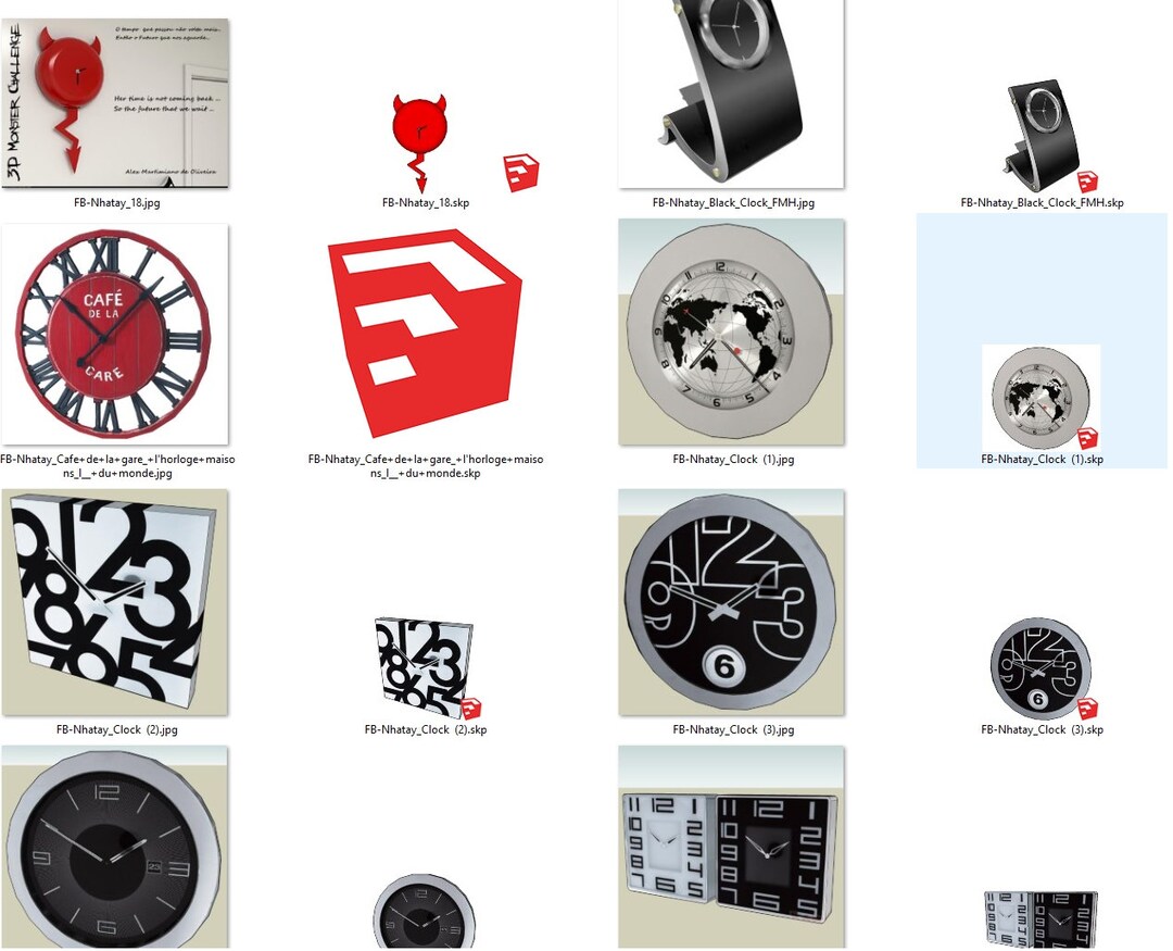 57 Pieces Clock Sketchup 3D Model Interior Design,sketchup Files - Etsy