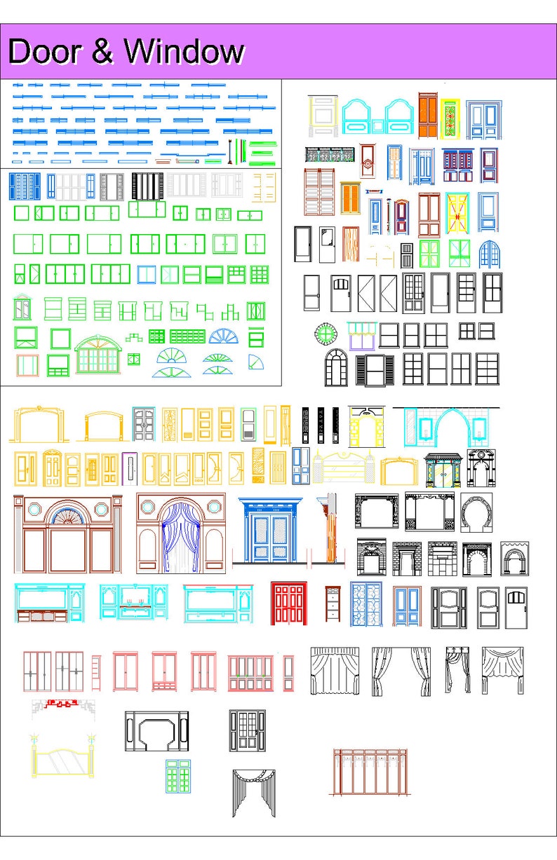 3000+ Autocad 2D DWG Trees,plants,vehicle,furniture,baths,door,window ...