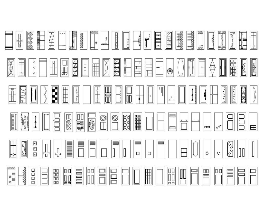 2D Drawing of Door, 132 Pieces of Details Autocad 2D DWG File, Ready ...