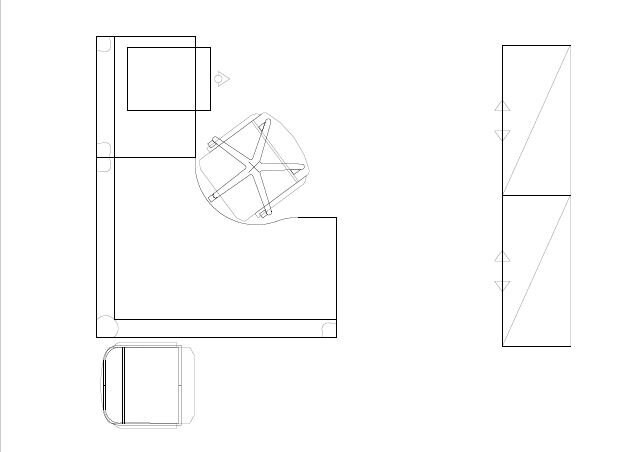 2D Drawings of Office Desk, Computer, Office Materials, Office ...