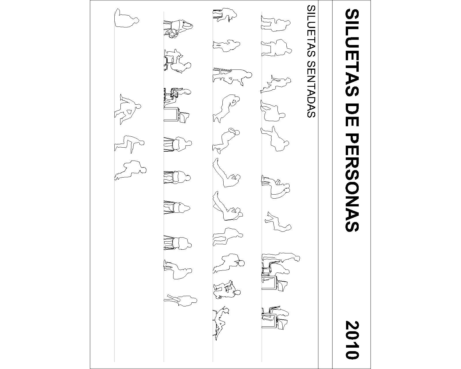 Autocad 2d Dwg Dxf Pdf Blocks Of Human Figures In Different Positions