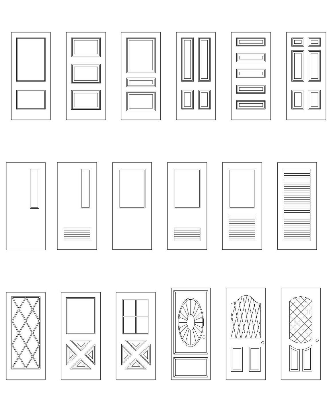 2D Drawing of Door, 132 Pieces of Details Autocad 2D DWG File, Ready ...