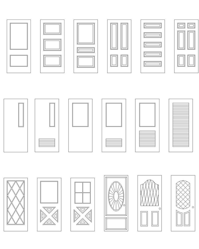 2D Drawing of Door, 132 Pieces of Details Autocad 2D DWG File, Ready ...