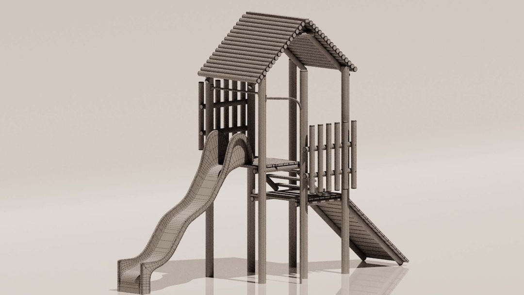 Wooden Swing Set 3D Model, Stl-autocad FBX File, 3D Drawing, Autocad 3D ...