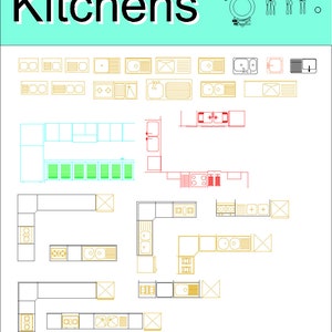 Autocad 2D DWG DXF PDF Kitchen and Baths File,ready Block for Autocad ...