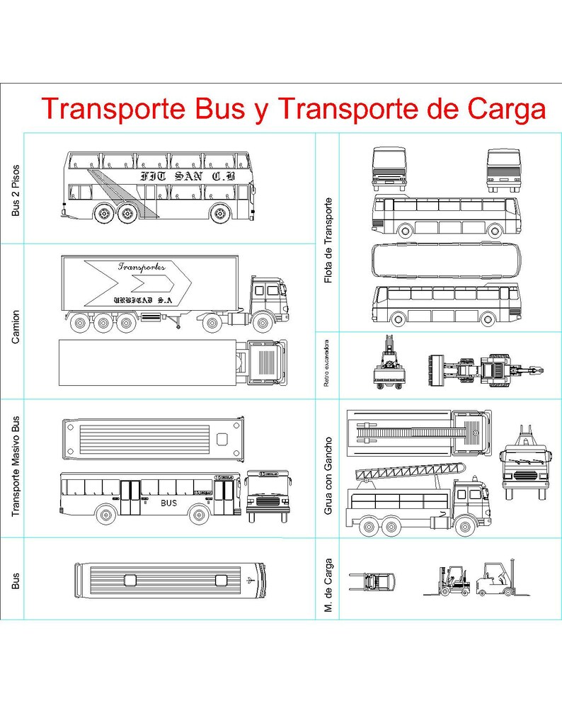 2D Drawings of Tractor/bus/bmw/car/ambulance/atomobile/truck, Vehicle Autocad 2D DWG File, Ready ...