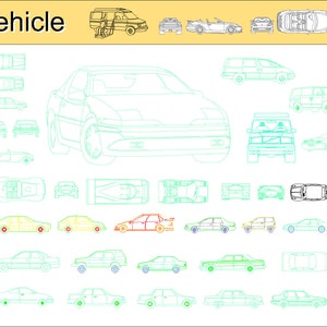 Autocad 2D DWG DXF PDF Car,biycle,bus,construction Equipment,truck ...