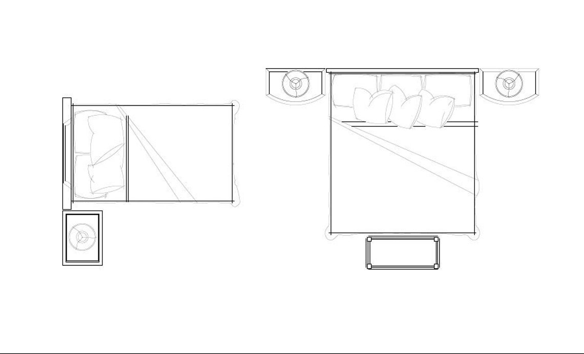 2D Drawings of Bedroom Refurbishment, Autocad 2D DWG File, Ready Block ...