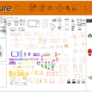Autocad 2D DWG DXF PDF Furniture File, Ready Block for Autocad, 2D ...