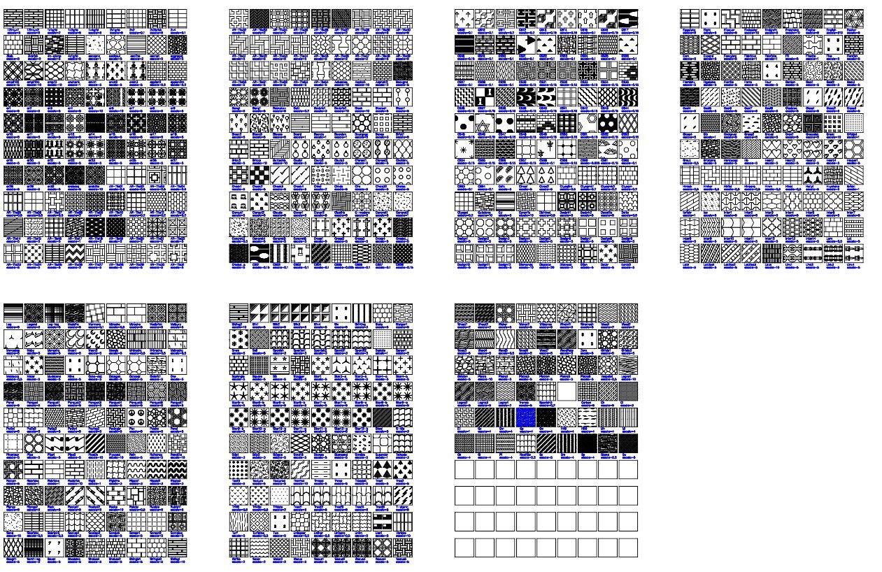 900 Autocad Hatch Patterns,900 Piece of Details Autocad 2D DWG File ...