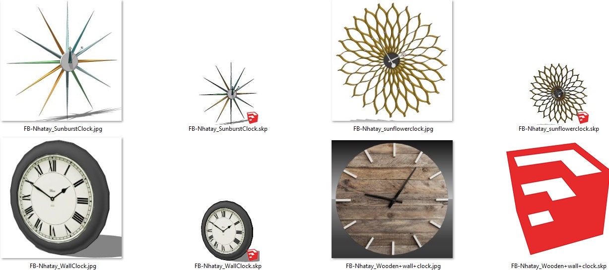 57 Pieces Clock Sketchup 3D Model Interior Design,sketchup Files - Etsy