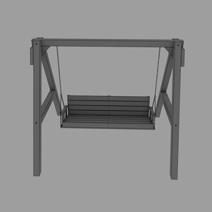 Wooden Garden Swing Chair 3D Model, DWG DXF PDF File, 2d Drawing ...