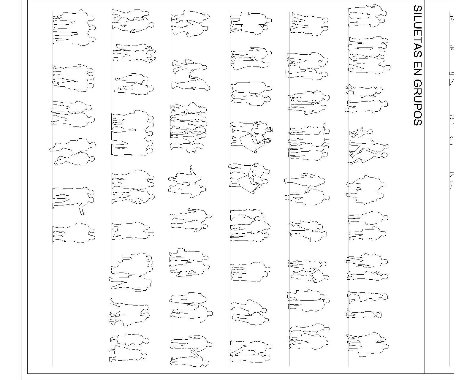 Autocad 2d Dwg Dxf Pdf Blocks Of Human Figures In Different Positions