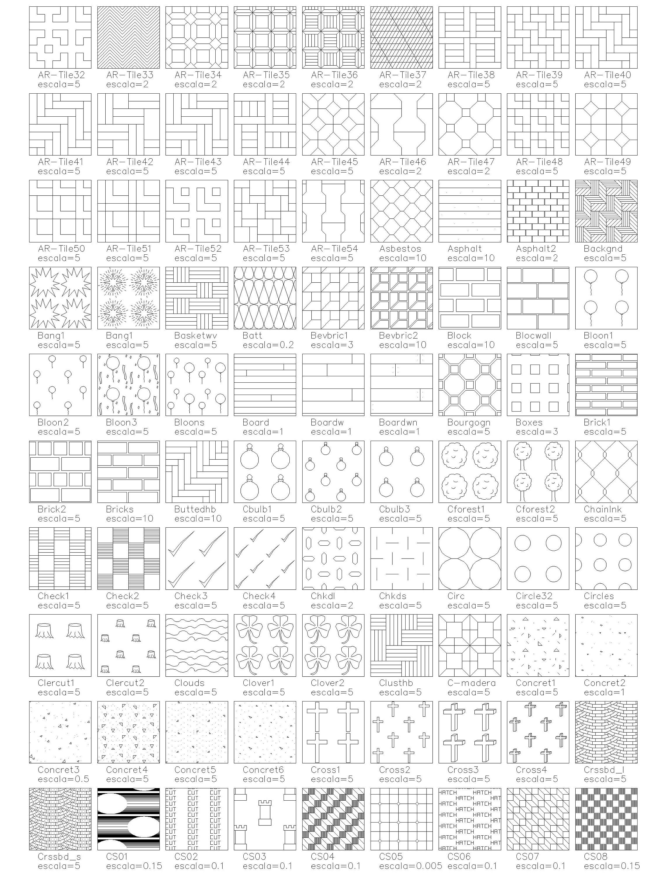 900+ Autocad Hatch Patterns,900 Piece of Details Autocad 2D DWG File ...