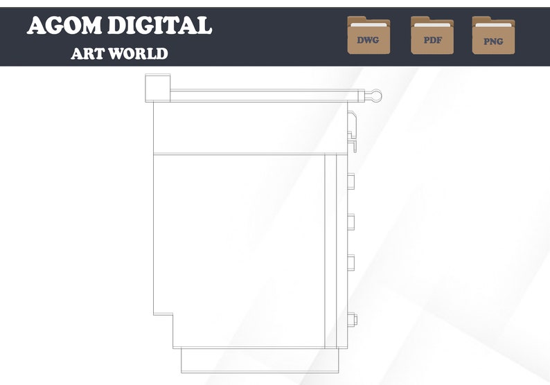 2D Drawing of Kitchen Cabinets Kitchenware and White Goods - Etsy