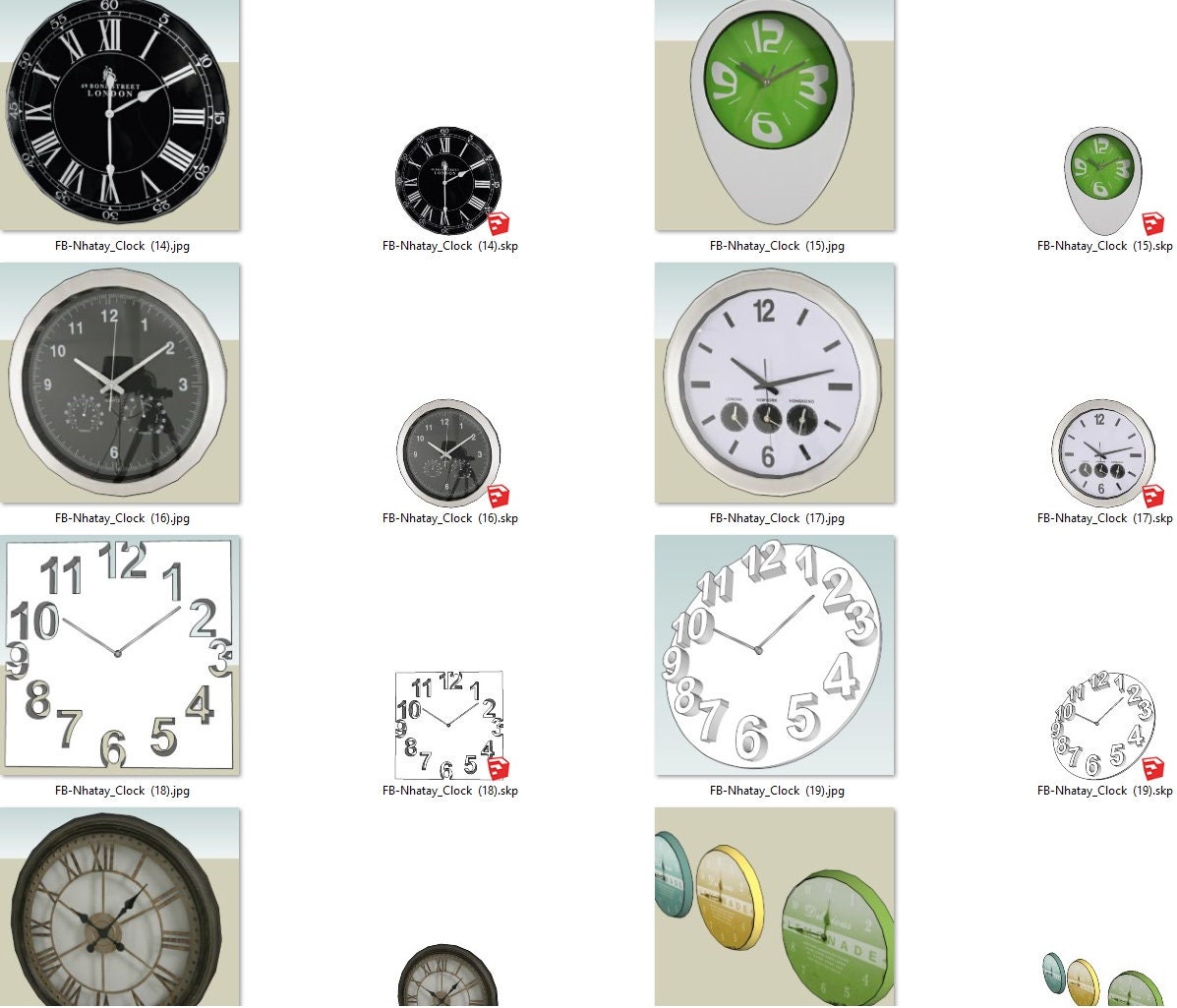 57 Pieces Clock Sketchup 3D Model Interior Design,sketchup Files - Etsy