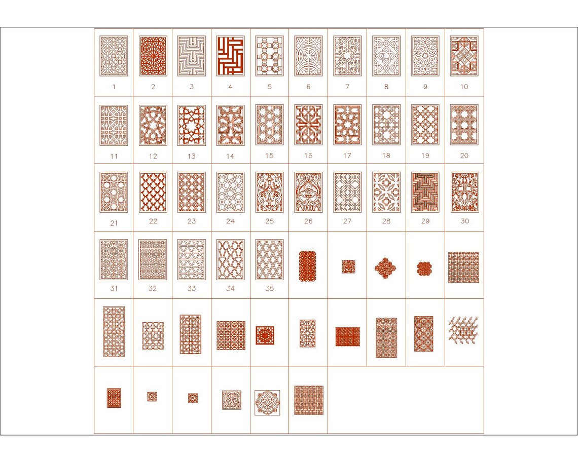 Autocad 2D DWG DXF PDF Islamicartdesign,autocad 2D Template - Etsy