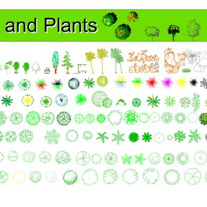 Autocad 2D DWG DXF PDF Trees and Plants File,autocad 2D Template - Etsy